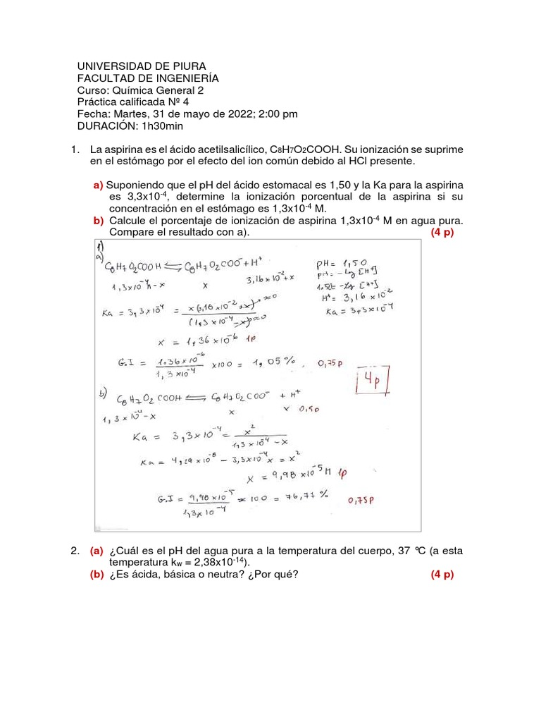 PR 4 QG2 2022-I Solución | PDF