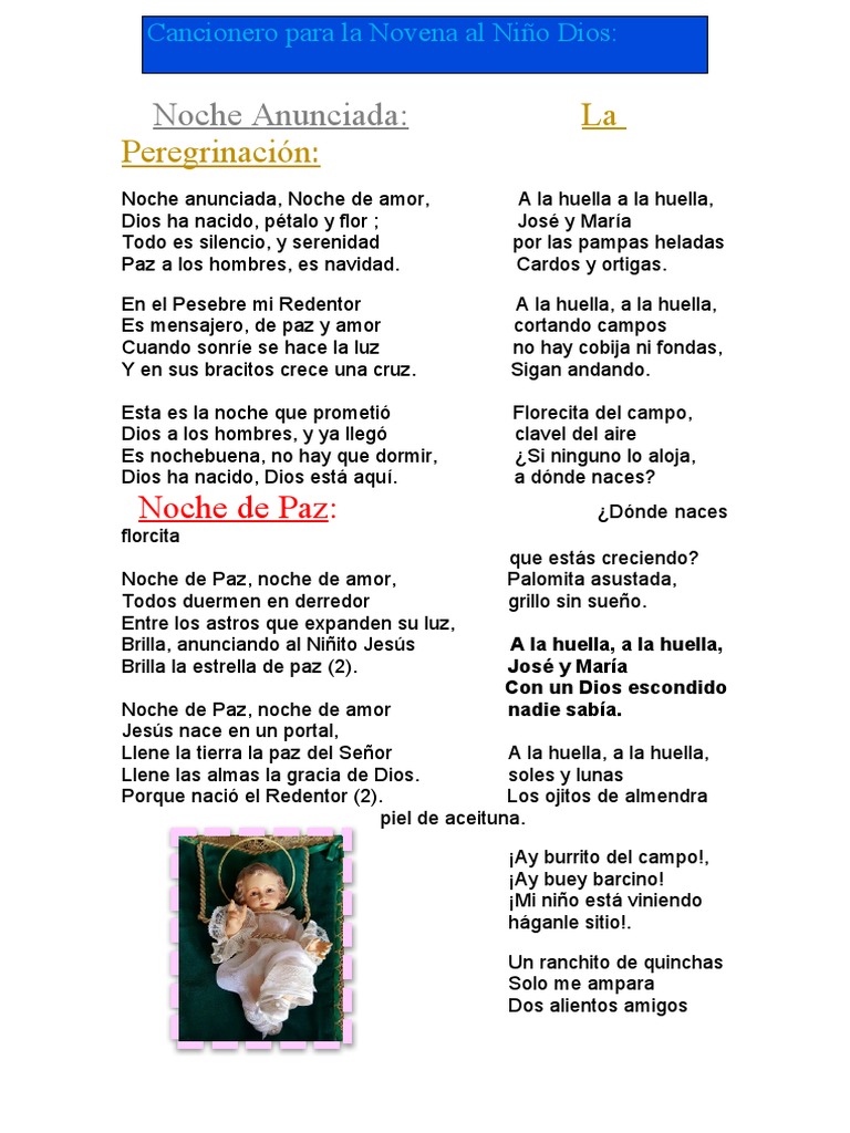 Cancionero para La Novena Al Niño Dios | PDF