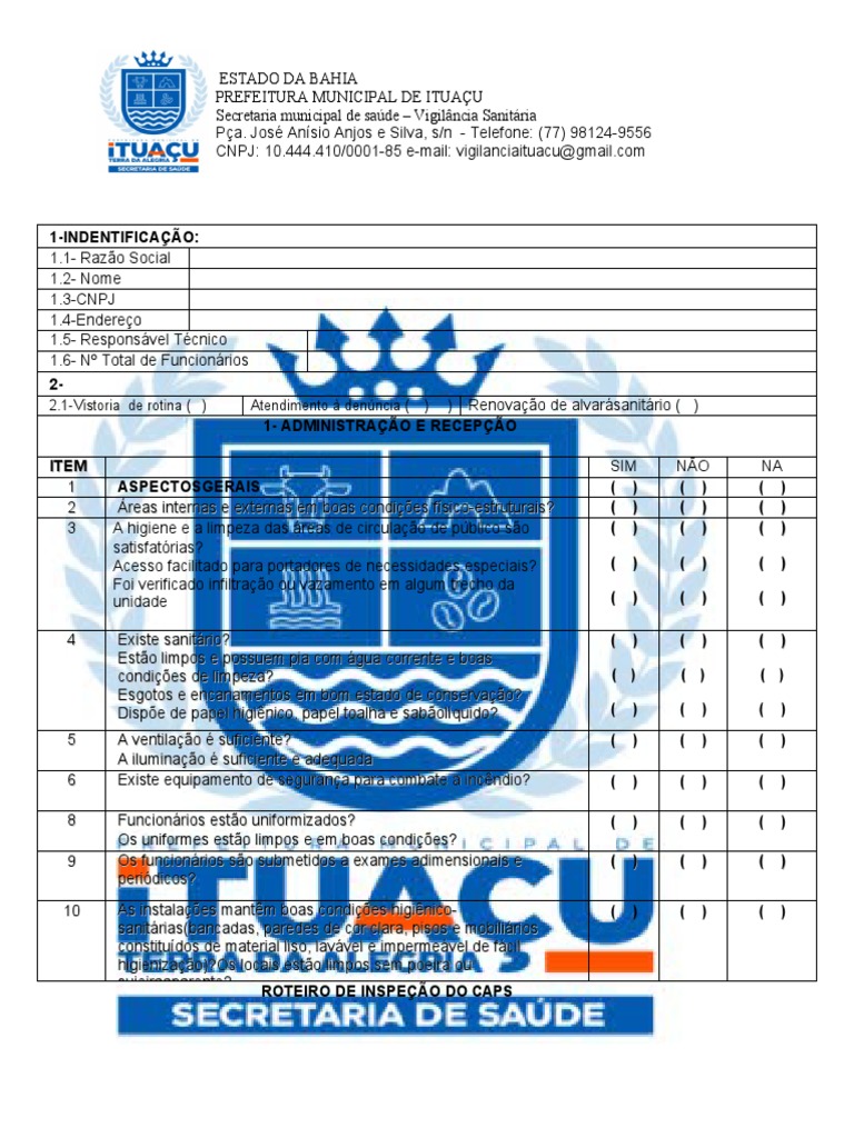Roteiro Caps | PDF | Saúde mental | Enfermagem