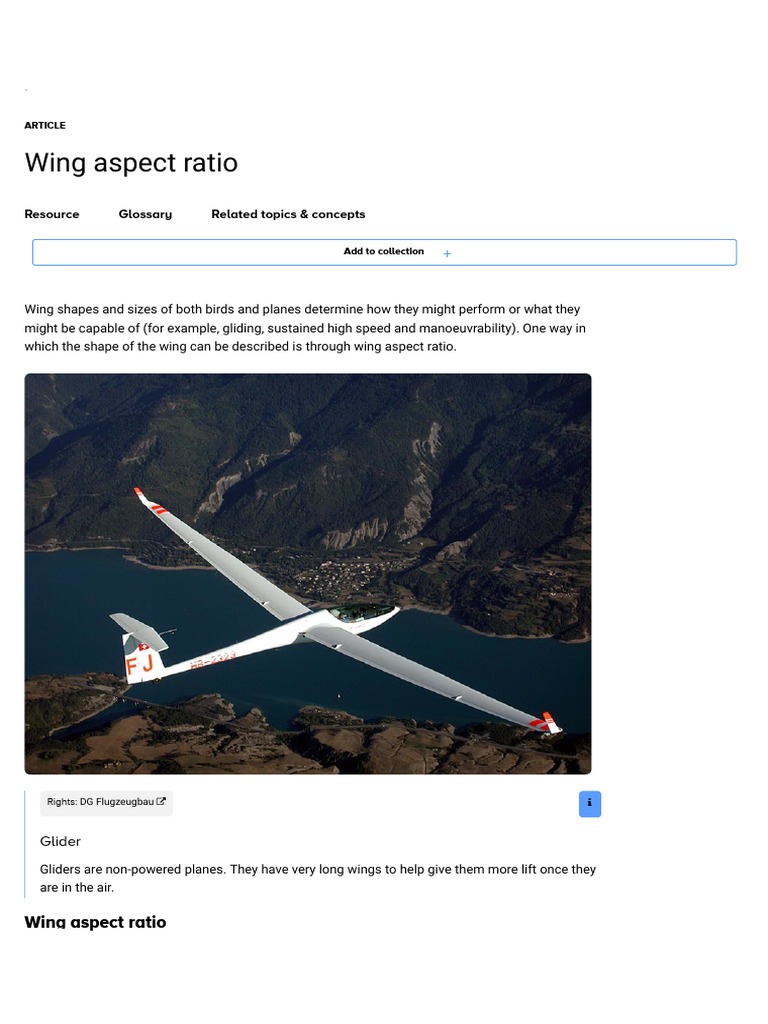 Wing Aspect Ratio - Science Learning Hub | PDF | Flight | Drag (Physics)