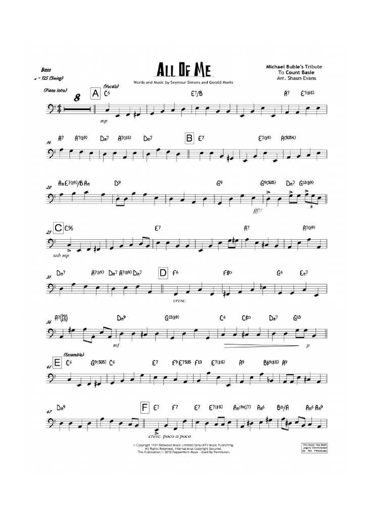 All of Me - Bass | PDF