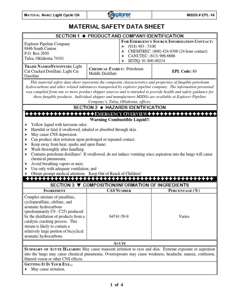 Light Cycle Oil | PDF | Water | Firefighting