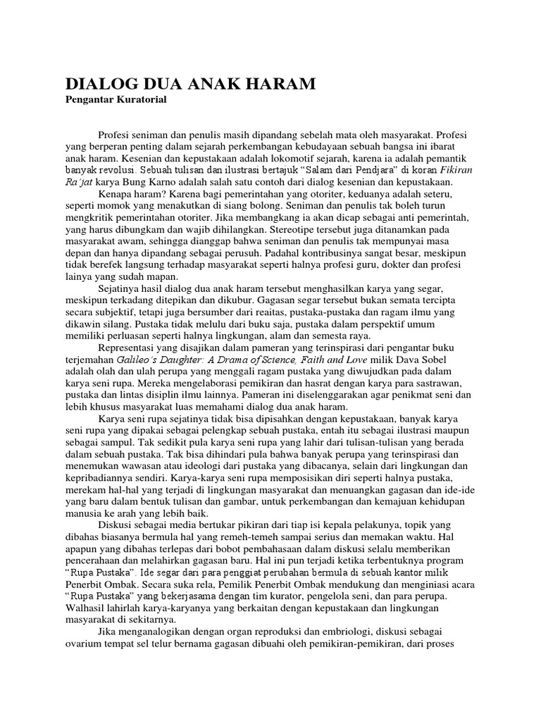 DIALOG HARAM Catatan Kuratorial Mikke Susanto | PDF