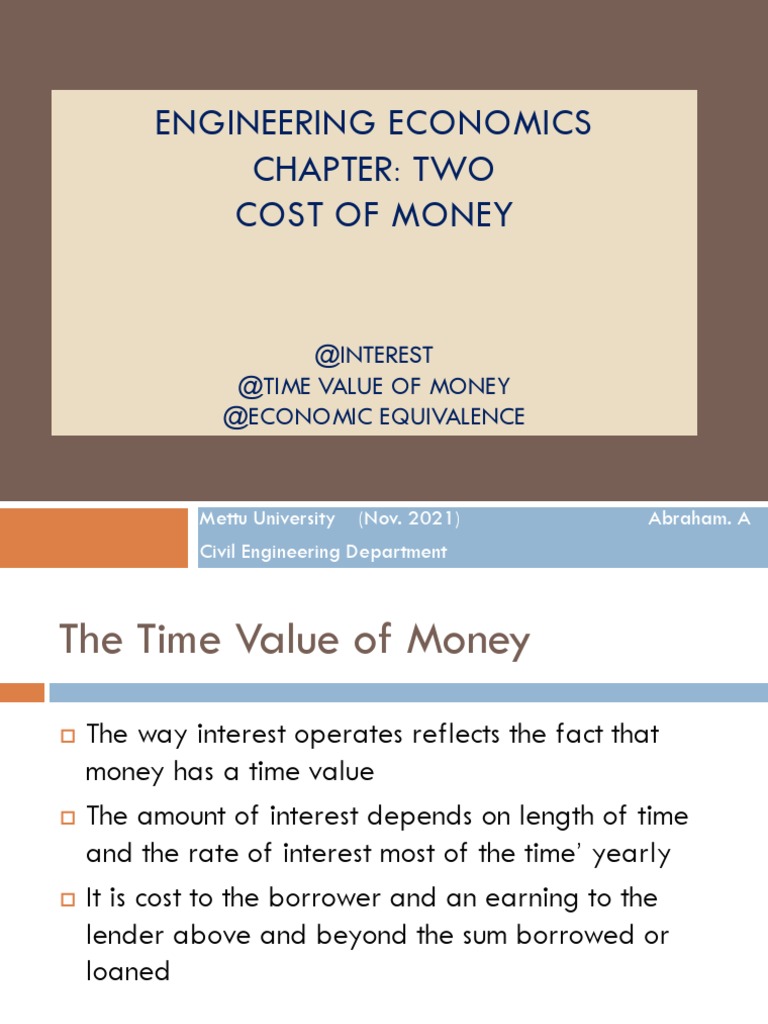 Engineering Economics 2 | PDF | Interest | Time Value Of Money