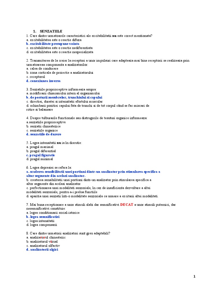 Grile Fundamentele PSIHOLOGIEI SEM 2 | PDF