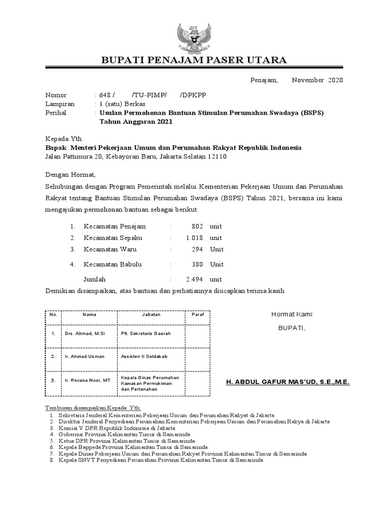 Usulan Bantuan Perumahan 2021 | PDF