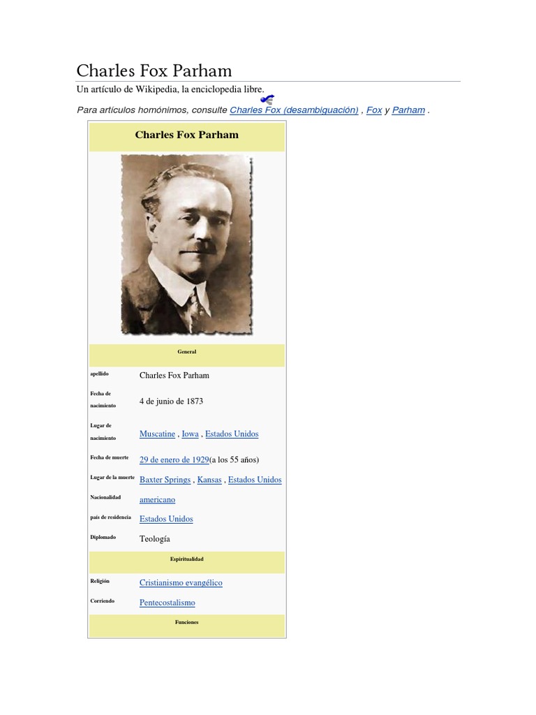 Charles Fox Parham | PDF