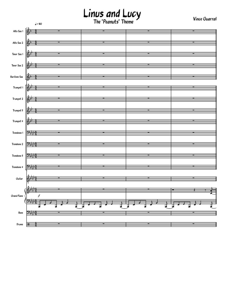 Linus and Lucy For Big Band | PDF | Saxophone | Trombone