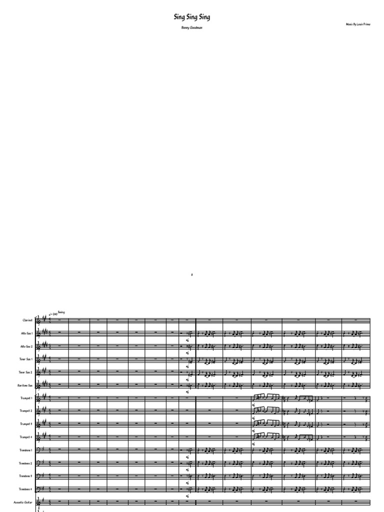 Sing Sing Sing Benny Goodman Full Big Band Arrangement Pdf