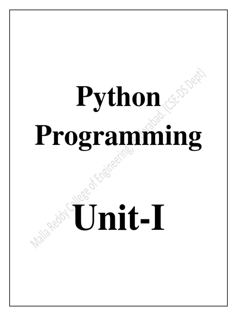 Python Unit 1 | PDF | Boolean Data Type | Parameter (Computer Programming) Python Unit 1 | PDF | Boolean Data Type | Parameter (Computer Programming)
