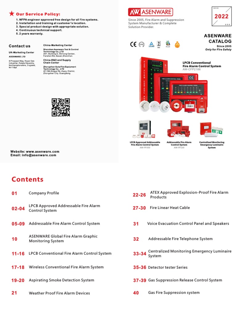 Brosur ASENWARE Fire Alarm System Fire Suppression and Fighting System Catalogue Feb 2022 ...