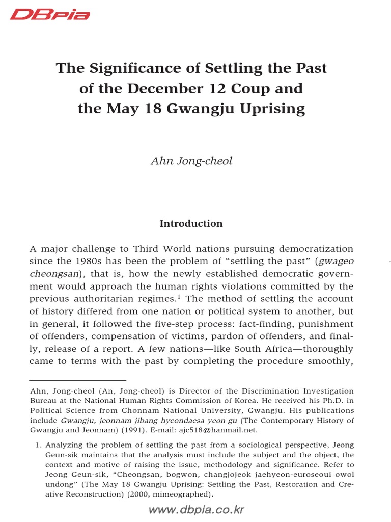 The Significance of Settling The Past of The December 12 Coup and The ...