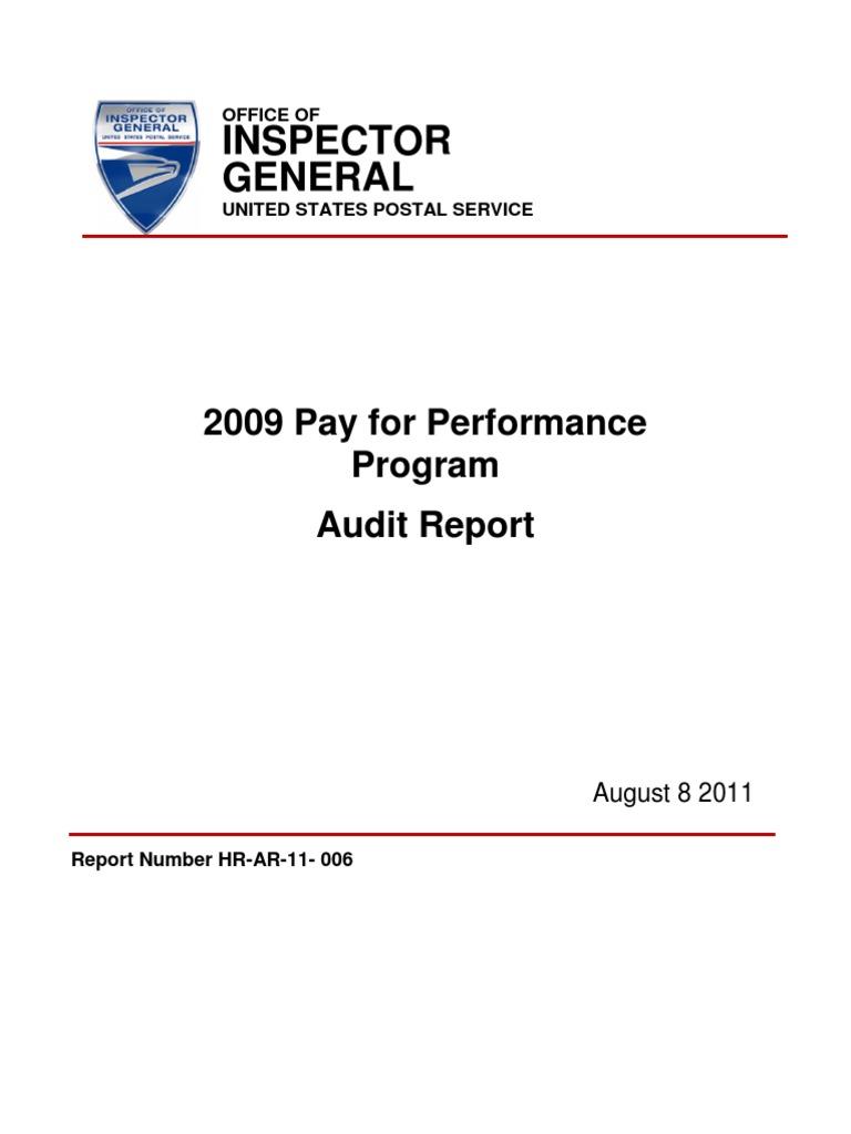 2009 Pay For Performance Program Audit Report | PDF