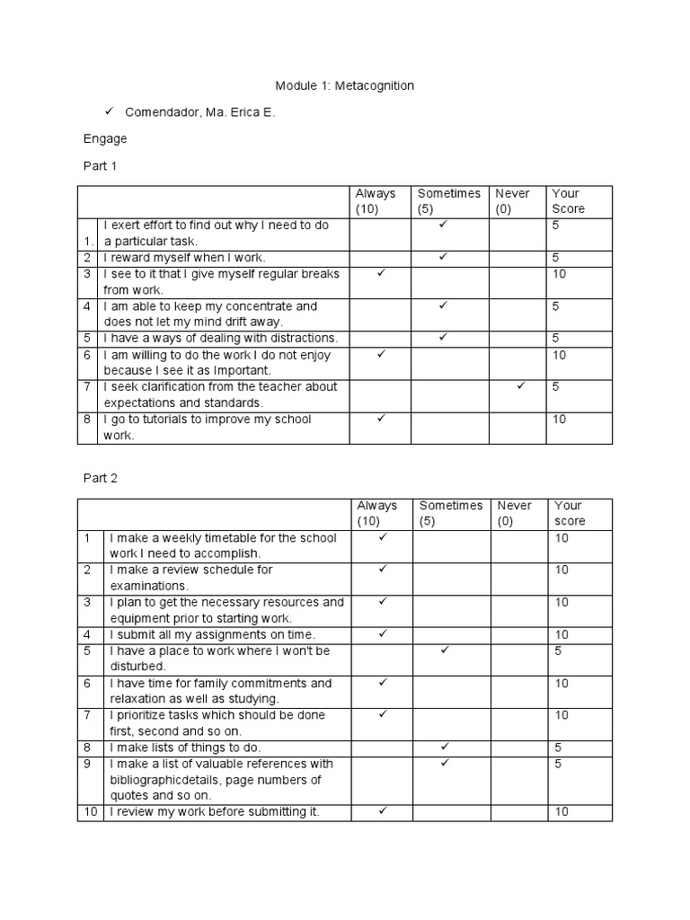 Module 1 Metacognition FLT | PDF | Metacognition | Reading Comprehension