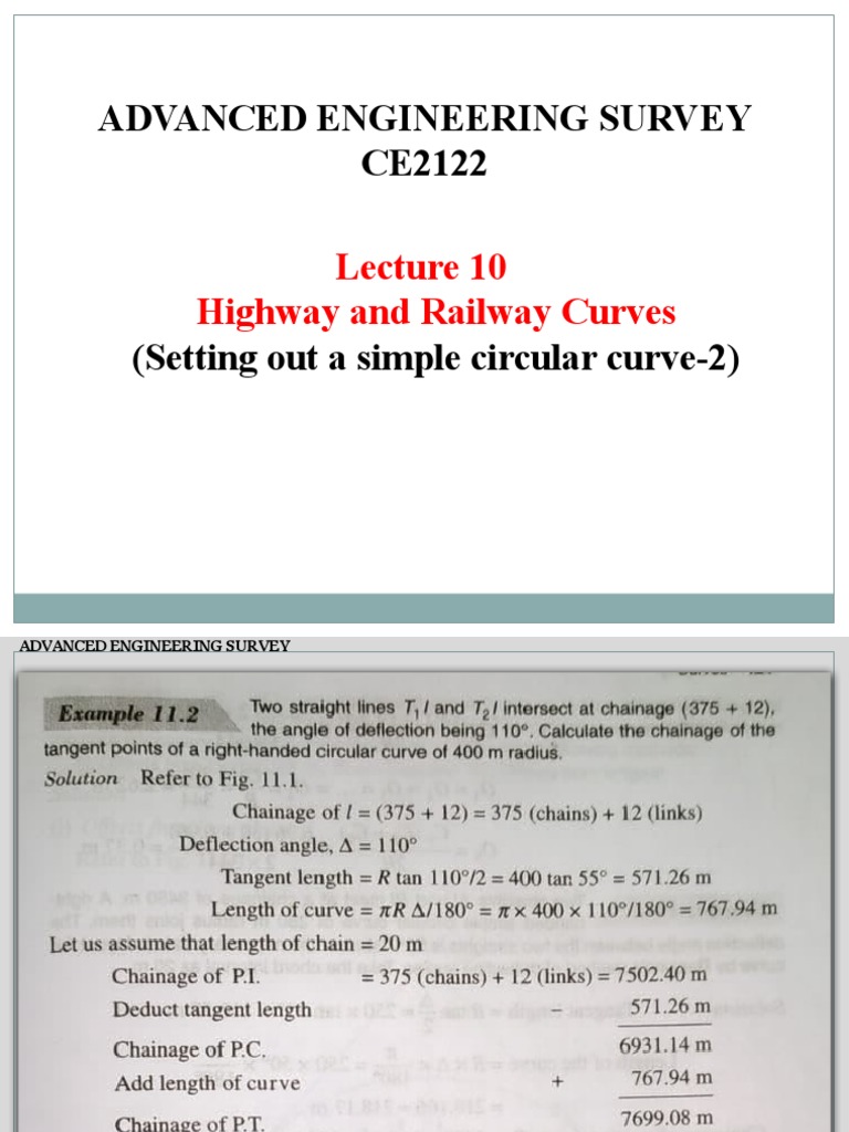 LECTURE-10 Setting Out of Simple Circular Curve | PDF