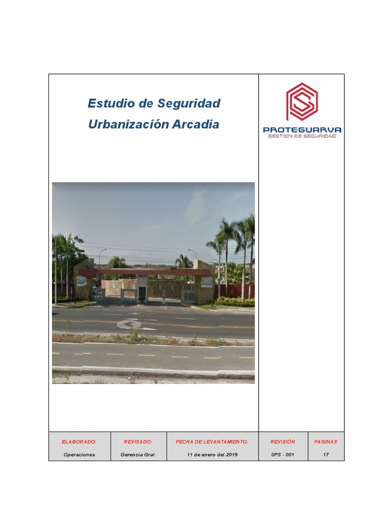Estudio de Seguridad - Urb. Arcadia | PDF