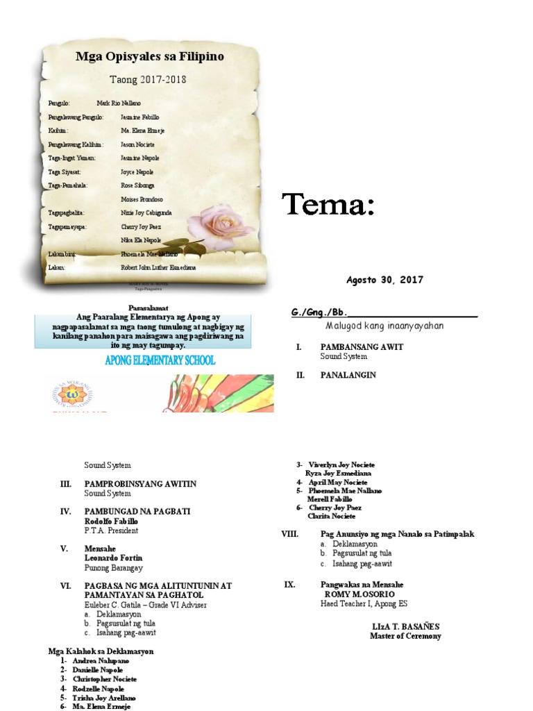 Halimbawa Ng Programa Sa Buwan Ng Wika 2025 Program