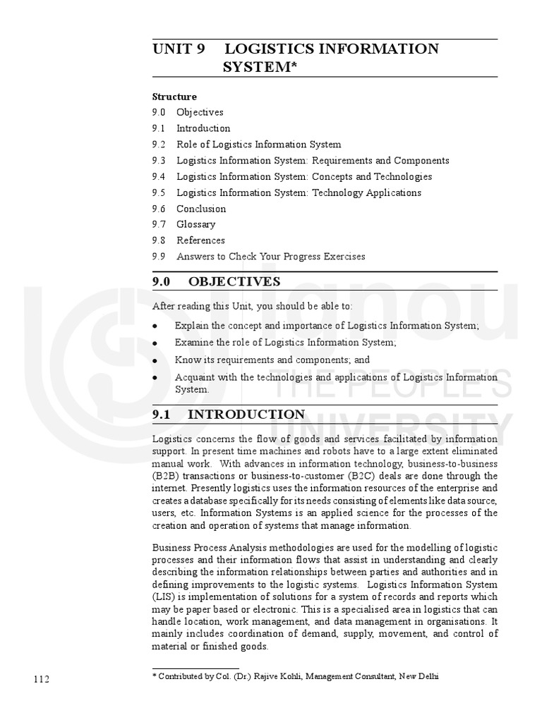 Logistics Information System | PDF | Customer Relationship Management ...