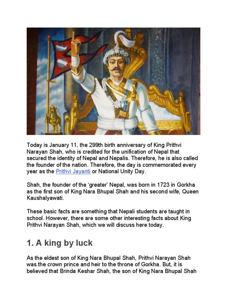 Pritivi Narayan Shal | PDF | Nepal | South Asia