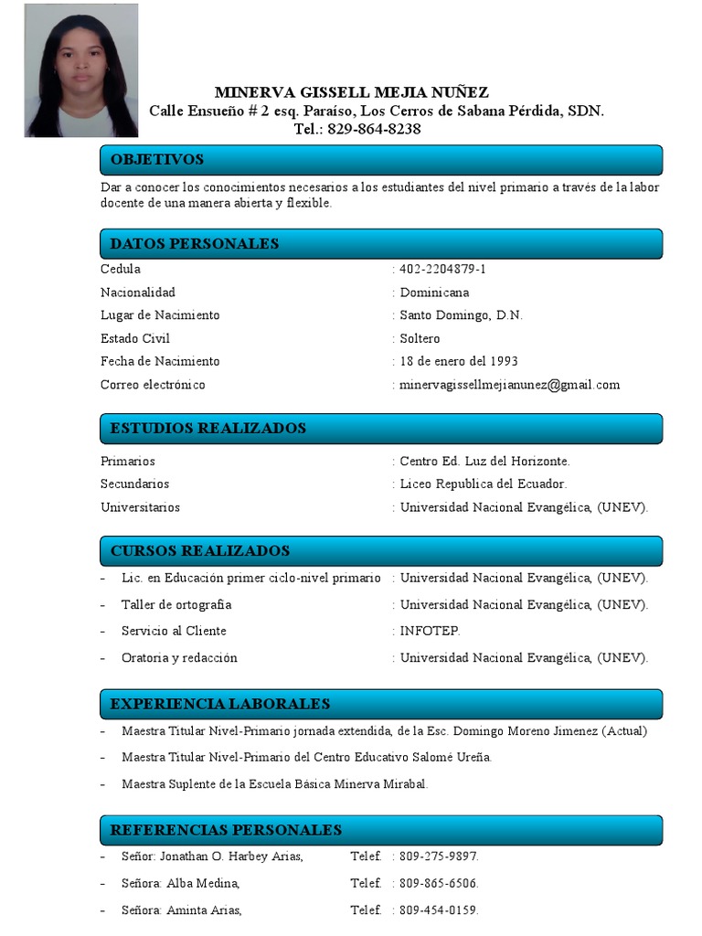 Curriculum Gissell, 1.3 | PDF | Salud y bienestar
