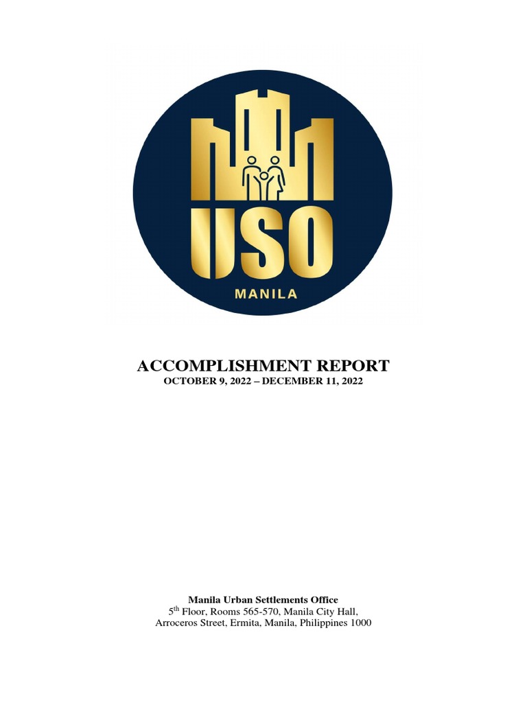 Muso - Accomplishment Report October To December 2022 | PDF | Manila Muso - Accomplishment Report October To December 2022 | PDF | Manila