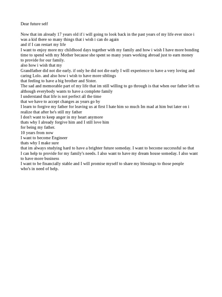 My Dear Future Self | PDF