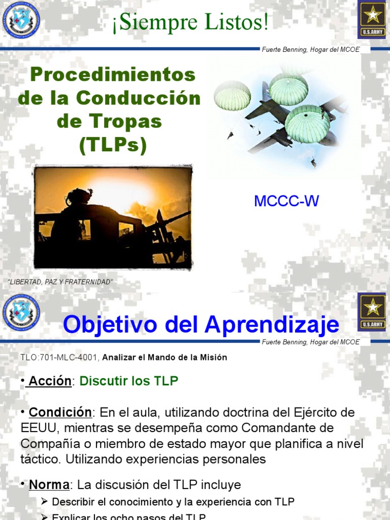 Procedimiento Conduccion de Tropas (TLP) | PDF | Reconocimiento | Planificación