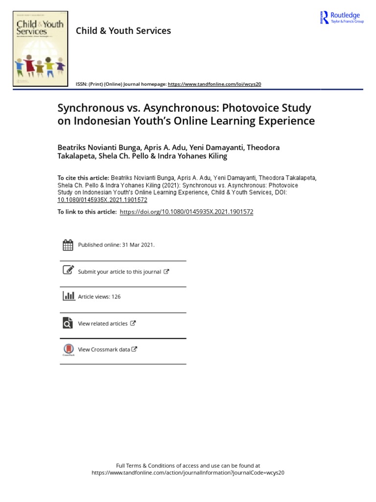 Synchronous vs. Asynchronous: Photovoice Study On Indonesian Youth's Online Learning Experience ...