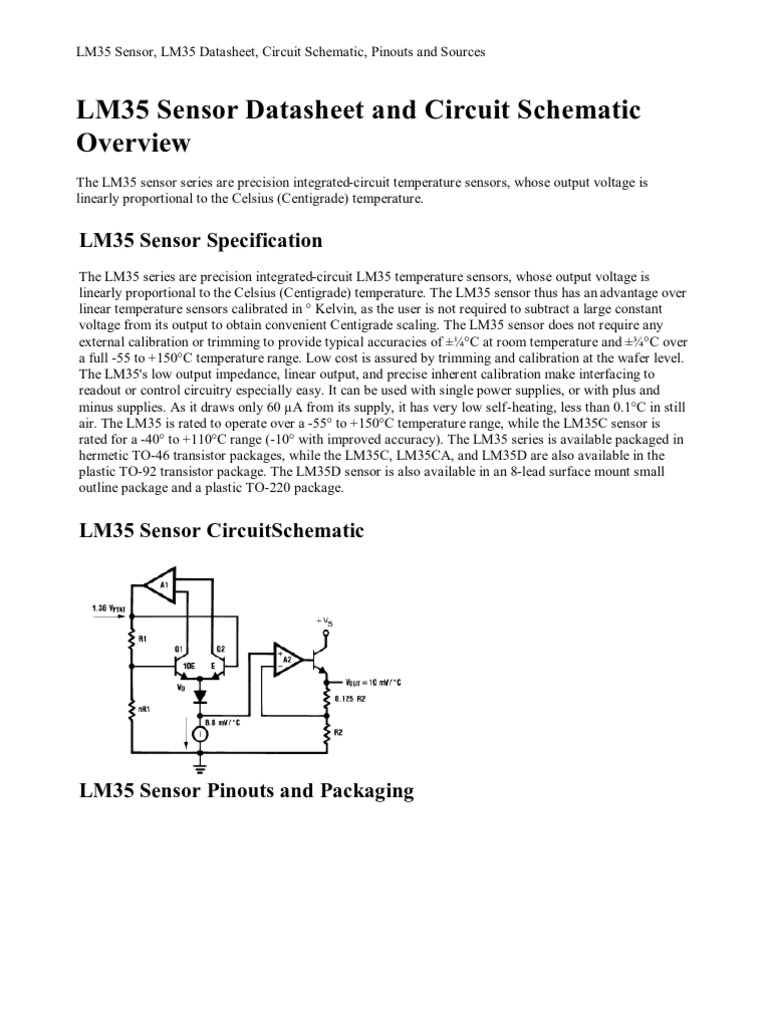 LM35 Sensor | PDF