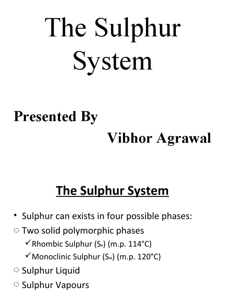 Sulphur Phase Diagram Guide | PDF