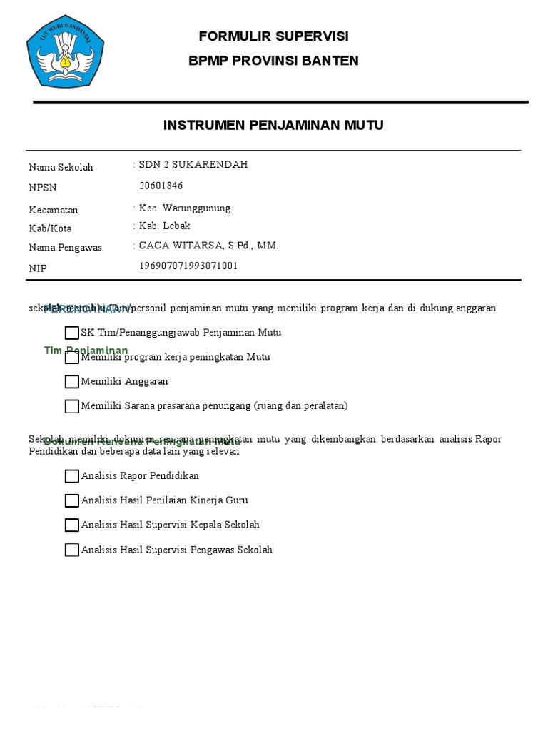 Supervisi Peningkatan Mutu BPMP Banten | PDF | Bisnis