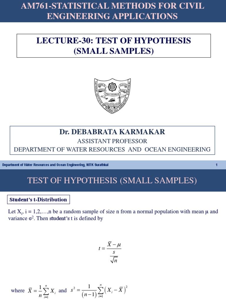 Statistical Methods for Engineers | PDF | Null Hypothesis | Hypothesis