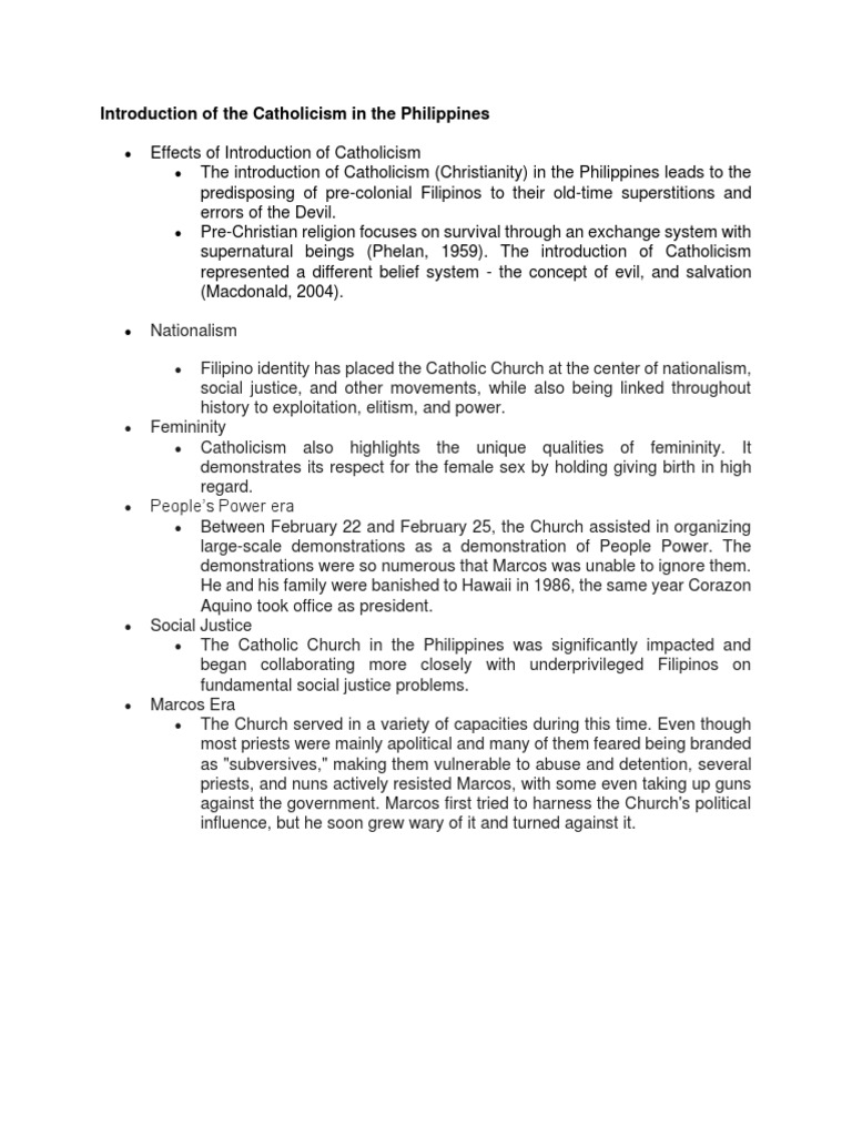 Good Points of Introduction of Catholicism in The Philippines | PDF