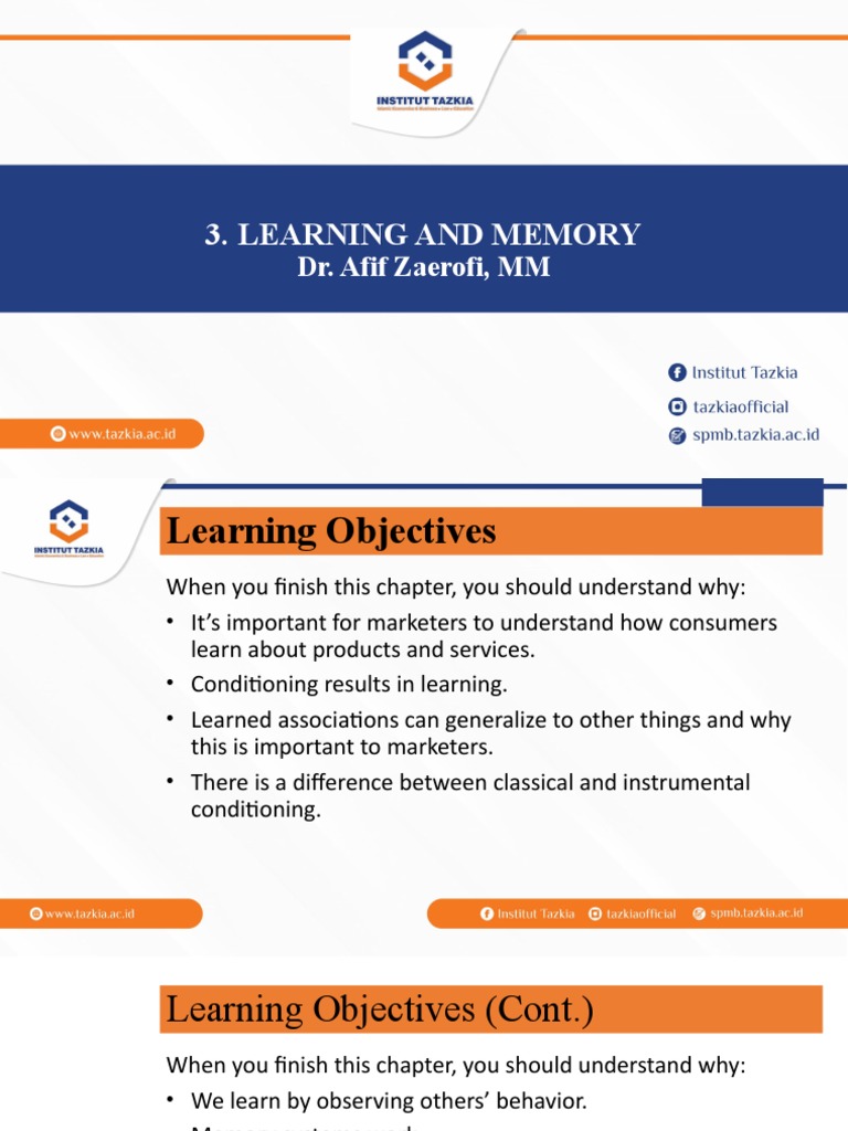 Learning and Memory | PDF | Classical Conditioning | Learning