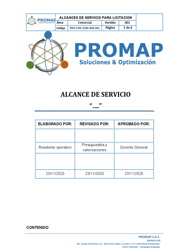 Alcance de Servicio para Licitación PROMAP | PDF | Informática | Software
