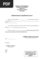 CS Form No. 4 Revised 2025 Certification of Assumption To Duty | PDF