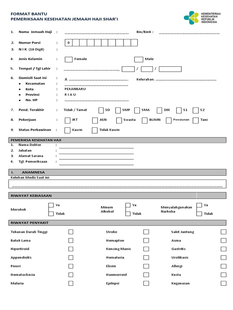 Form Bantu Rikkes Haji Pku Shar'i | PDF