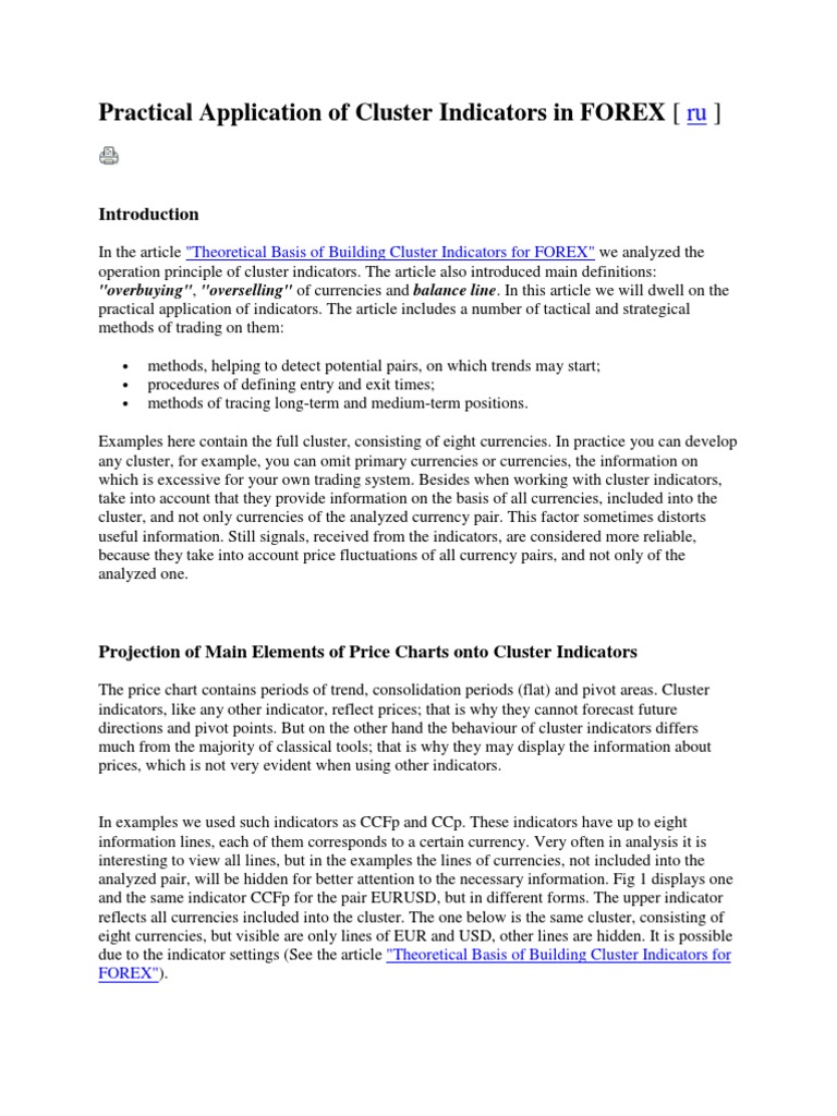 Practical Application of Cluster Indicators | PDF | Foreign Exchange ...