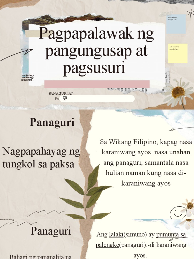 Pagpapalawak NG Pangungusap at Pagsusuri | PDF