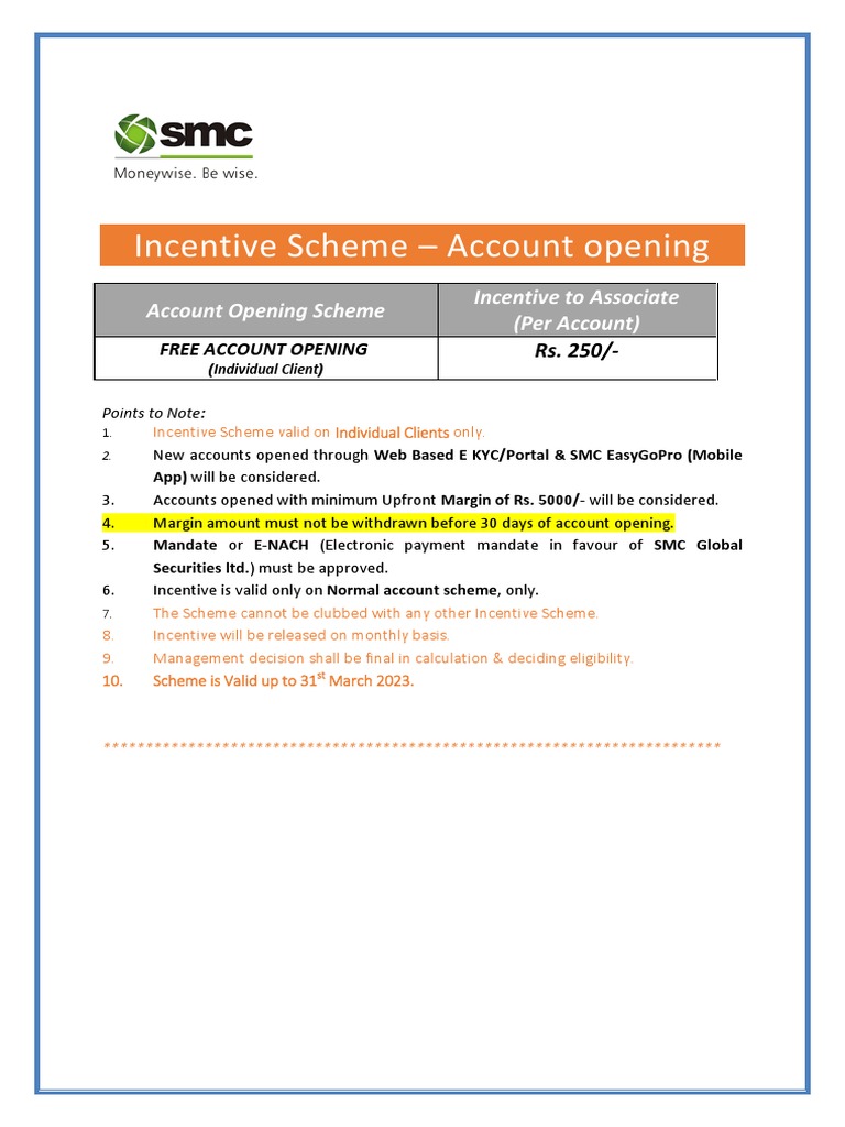SMC New Account Opening - EMandate | PDF