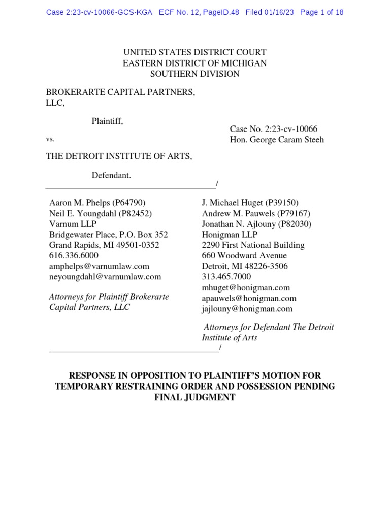 DIA Response To Plantiff's Motion | PDF