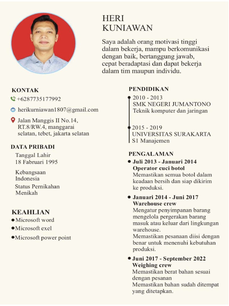 CV Heri Kurniawan | PDF