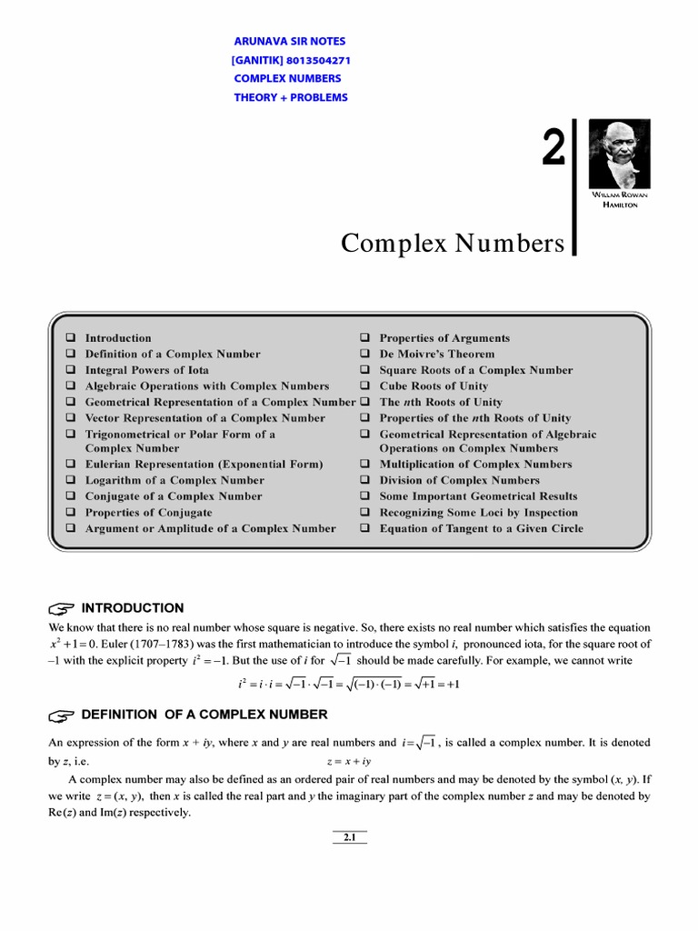 Arunava Sir Complex Notes | PDF