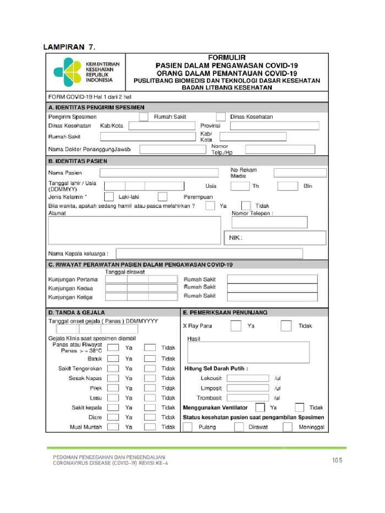 Formulir Pemeriksaan Swab | PDF