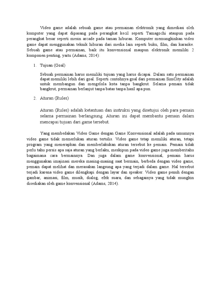 Definisi Video Game | PDF