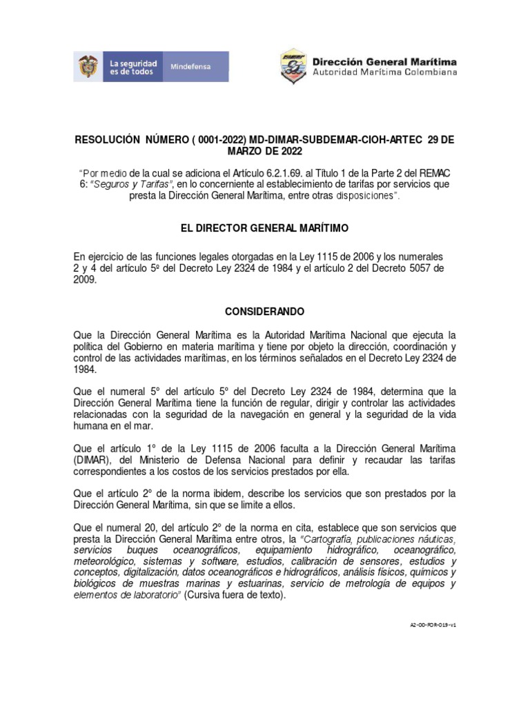 Formato Resolución. Arc Caribe | PDF | Colombia