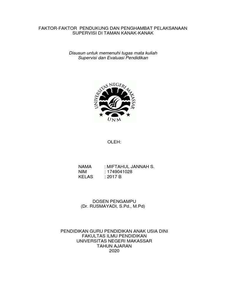 Faktor Penghambat Supervisi TK | PDF