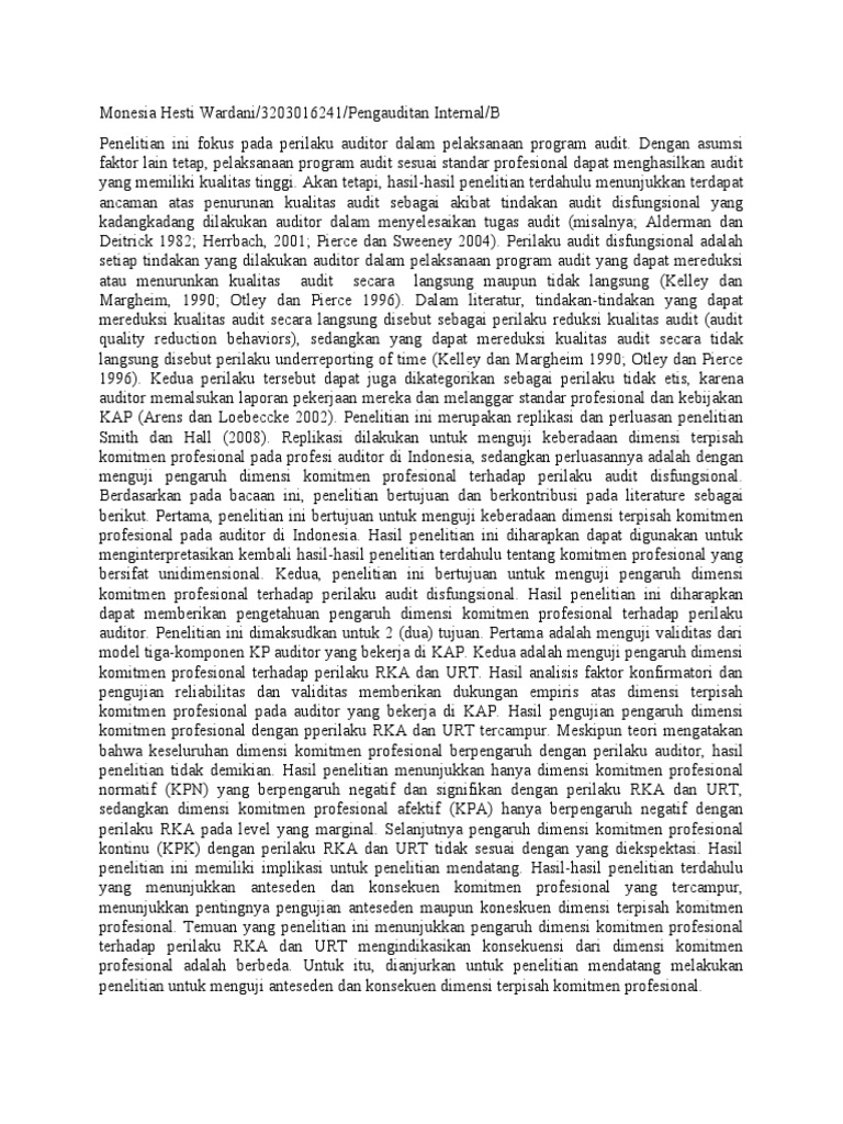 Audit Internal Rangkuman | PDF | Karier & Perkembangan