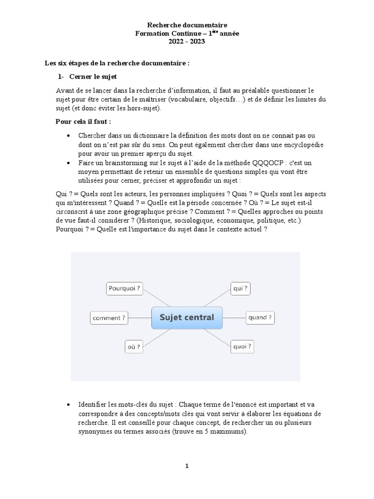 Méthodologie de recherche documentaire | PDF | Recherche d'information ...