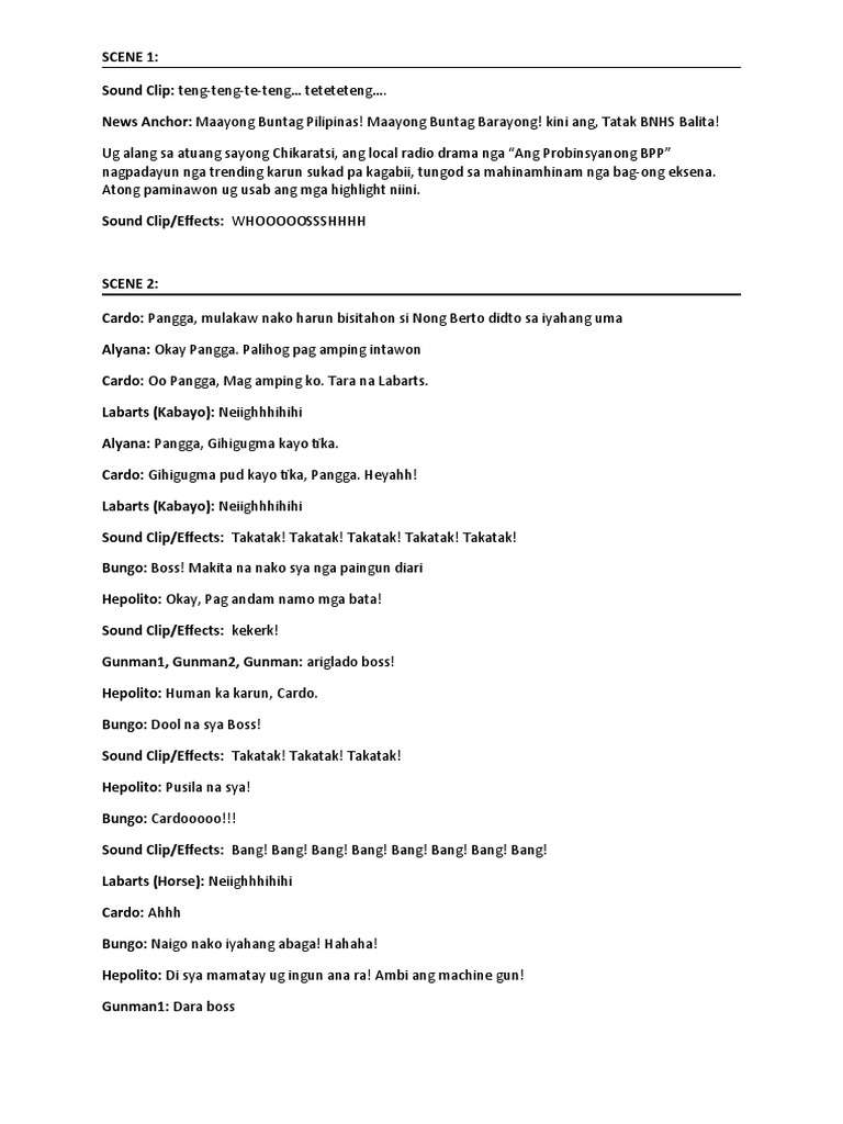 Script For Demo - Bisaya | PDF